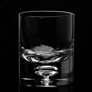 LEMONSODA Crystal Bubble Base Whiskey Glass Tumbler - Set of 4 - Thick Weighted Bottom - Unique Design - Great for Scotch Whiskey, Old Fashion, Manhattan, Bourbon & Cocktails