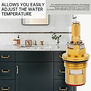 Shower Cartridge K-GP77005-RP Faucet Cartridge Replacement for kohler devonshire collection Ceramic Valve, One Size, Brass