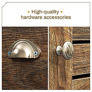 WERSMT Home Office Computer Desk Hutches Big Storage Space Study Table, Dark Brown, 59.06" W * 23.62" D * 57.68" H