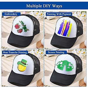 24 Pieces Unisex Sublimation Blank Mesh Baseball Cap Adjustable Plain Blank Mesh Trucker Hat for DIY Embroidery Sublimation Printing(Black White)