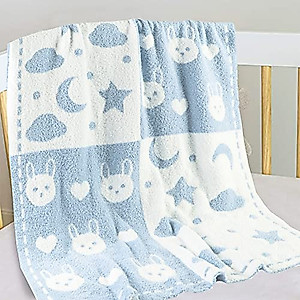 Kid Nation Baby Blankets for Girls Baby Boy Toddler Blanket Soft Baby Quilt Plush Crib Blanket Newborn Stroller Blanket Nursery Infant,Baby Llue,30 x 40 in