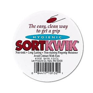 Lee Products Co. LEE 10132 Sortkwik Fingertip Moisteners, 1 3/4 oz, Pink (Pack of 2) (LEE10132)