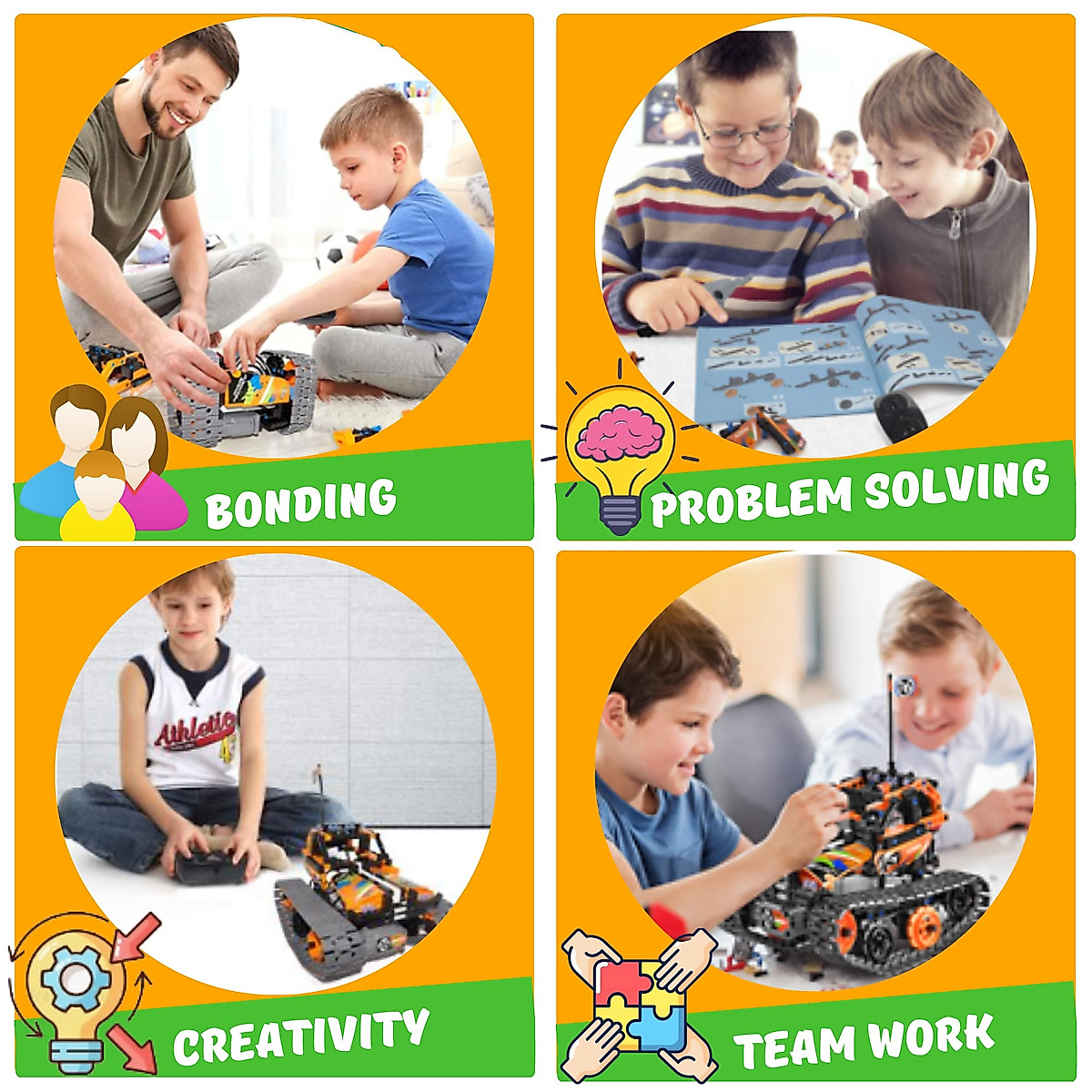 Remote Control Building Toy for Boys Age 8 to 12 Years Old 3 in 1 Set Build Your Own Rc Cars and Robot Perfect Stem and Engineering Project for Kids Best Birthday Gift for 8 to 14 + Year Old Boy