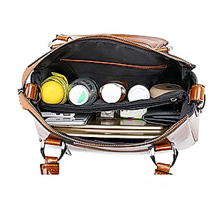 Genuine Leather Satchel Handbag for Women Top Handle Purse Fashion Crossbody Bag Ladies Tote Purse with Zipper (Black)