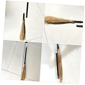 Hemoton 2pcs Witch Broom Halloween Props Witch Halloween Costume Witches Brooms Broomstick Halloween Decoration Halloween Broom Apparel The Outfit Birthday Decoration for Girl Beige Wooden