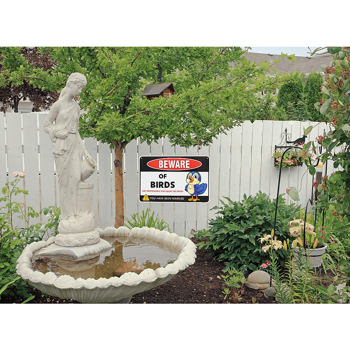 Venicor Bird Sign Decor - 8 x 12 Inches - Aluminum - Bird Gifts for Bird Lovers Women Owners - Bird Decorations for the Home Accessories Wall Art Stuff