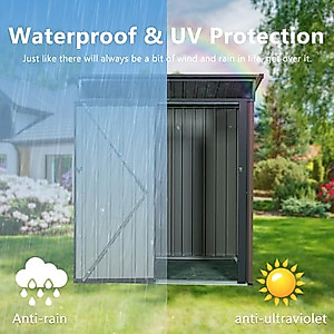 5ft x 3ft Outdoor Metal Storage Shed Transparent Plate Brown