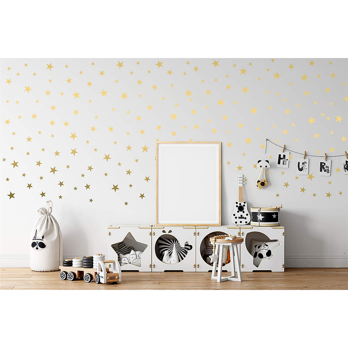 Gold Stars Wall Decal Stickers Removable Home Decoration Easy to Peel Stick Painted Walls Metallic Vinyl Polka Decor Sticker for Baby Kids Nursery Bedroom (Pack of 166)