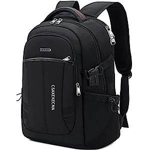 Laptop Backpack for Men,17 inch Large Anti Theft College School Bag Bookbags with USB Charging Port for Student Women,Water Resistant Computer Backpack for Work Travel Hiking Casual Daypacks (Black)