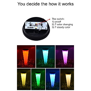 HULPPRE 2Pack Solar Wall Lights Up and Down Outdoor Solar Lights Color Changing 7 Colors or Steady Color,Ip65 Waterproof Fence Lights,Christmas/New Year Decoration Light,for Wall,Stairs,Backyard,Patio