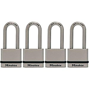 Master Lock M530XQLH Magnum Solid Steel Keyed Alike Padlocks, 1-3/4 in. Wide, 4 Pack Keyed-Alike