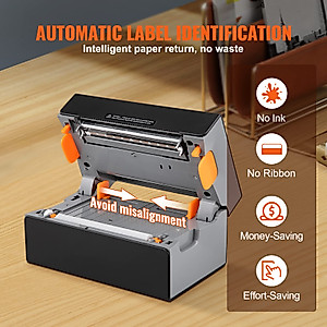 VEVOR HD(300DPI) Thermal Label Printer, Shipping Label Printer w/Auto Label Recognition, Support Windows/MacOS/Linux/Chromebook, Compatible w/Amazon, Ebay, Shopify, USPS, Etsy, UPS, etc.