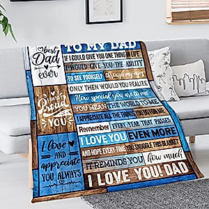 Dad Birthday Gifts for Dad from Daughter Son Best Christmas Dad Gifts Soft Throw Blanket Valentines Day Birthday Gifts for Dad for Bedding Sofa(Dad Gifts, 50 x 60 Inch)