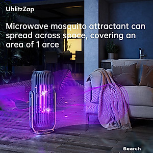 UblitzZap Bug Zapper Indoor Outdoor, Electric Mosquito Trap & Insect Killer with Silent Fan & Auto On/Off, Blue Violet Lamp for Moths, Gnats, Flies for Home, Patio, Office, Courtyard