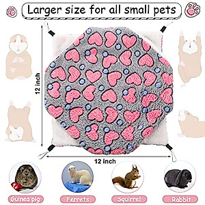 2 Pieces Rat Hammock and Guinea Pigs Soft Blankets Set Ferret Hanging Hammock Small Animal Hammock Guinea Pig Accessories Hamster Mats for Rat Ferret Guinea Pig Squirrel Small Pet (Grey)