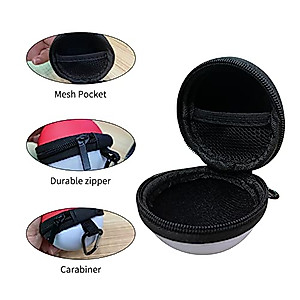 Instiwitt Controller Portable Cover Kids Wireless Earbud Case Portable Protection EVA Travel Carrying Case Travel Storage Bag with Keychain Belt Clip, red black, M