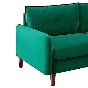 YUNLife&Home Loveseat Sofa,Modern Decor Accent Futon Love Seat Bed for Living Room Bedroom Napping,Tufted Upholstered Small Recliner Couch Furniture,Solid and Easy to Install, Velvet Green 70.9" w