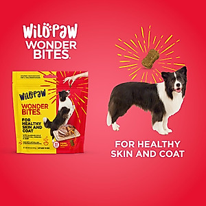 Wildpaw WonderBites for Healthy Skin and Coat - Skin & Coat Health Supplement for Dogs - Salmon Fish Oil Supplement - Hemp Chews for Dogs with Zinc - 90 Soft Chews