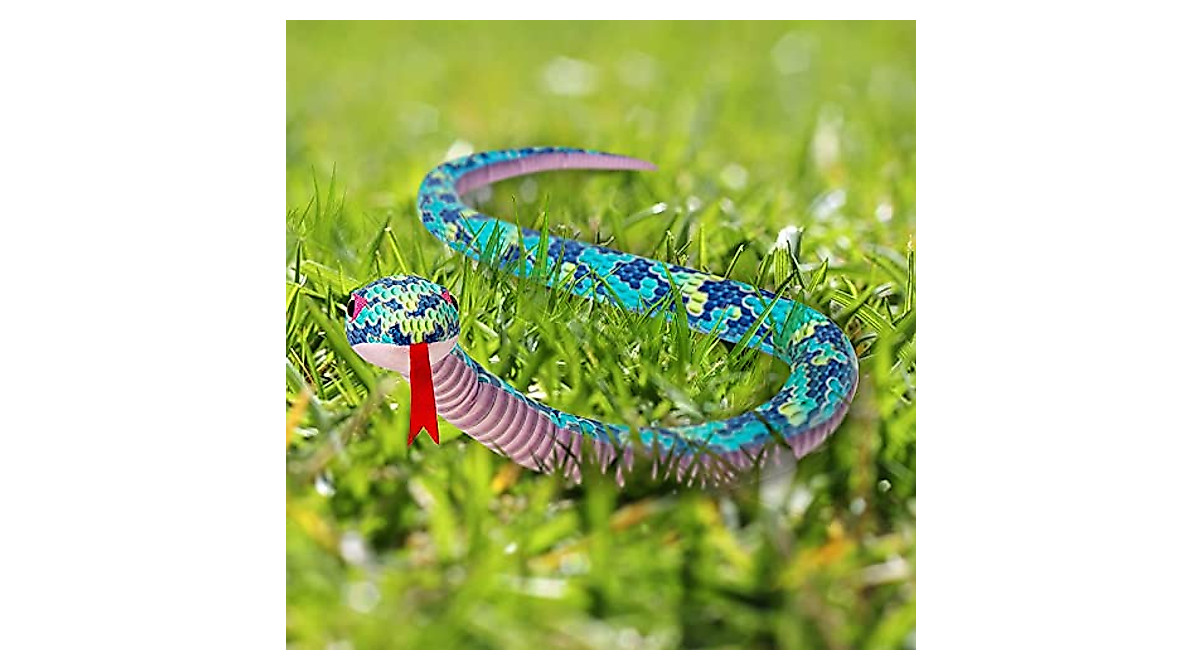 TORMAYS Giant Blue Realistic Snake Plush Toy - 100 Inches of Fun