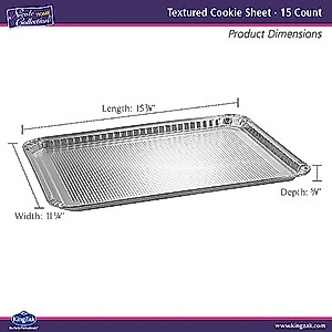 Aluminum Pans Half Size Textured Cookie Sheet 15 Count Durable Nonstick Baking Sheets 15.87" x 11" - Sheet Pan, Baking Tray, Cookie Sheets, Foil pans, Foil trays, Sheet Baking Pans