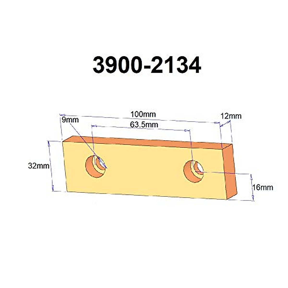 HHIP 3900-2134 Replacement Bolt-On Spare Jaw, For 4" Milling Vises (Pack of 1)