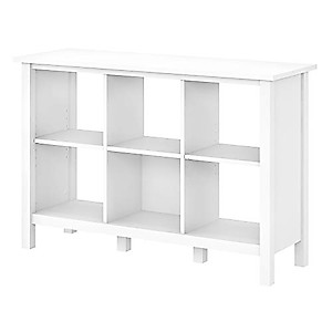 Bush Furniture Broadview 6 Cube Storage Bookcase in Pure White