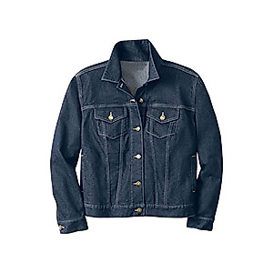 Woman Within Women's Plus Size Stretch Denim Jacket - 20 W, Medium Stonewash Blue