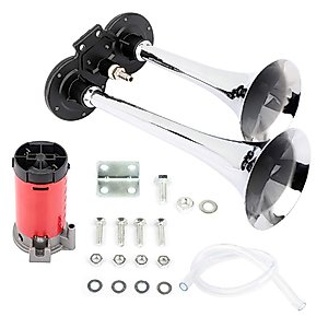 Air Horn for Car, 12V 150dB Super Loud Dual Trumpet Horn Kit with Compressor for Trucks Lorrys Trains Boats Cars