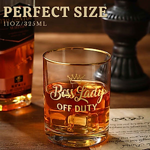 Onebttl Boss Lady Gift Set, Best Boss Gifts for Women, Boss Gifts for Boss Lady, 12oz Stainless Steel Insulated Mug with 11oz Whiskey Glass, Perfect Boss Gifts Idea for Birthday, Christmas