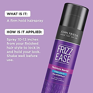 John Frieda Frizz Ease Firm Hold Hairspray, 2 Ounce, Humidity Resistant Spray, for 24-hour Hold, featuring our unique Moisture Barrier
