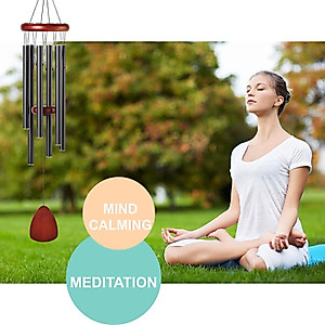 Vanbolt Wind Chimes for Outside-32 Inches Large Wind Chimes with Six Aluminum Alloy Tubes and Hook,Memorial Wind Chimes Home Outdoor Decor for Garden, Patio, Yard, Housewarming