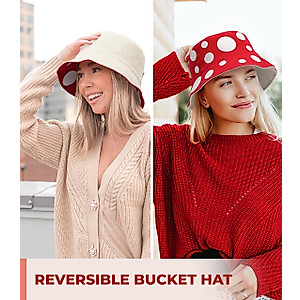 Shrumiez Red Mushroom Hat - Mushroom Bucket Hat for Mario Toad Toadstool Toadette Rave Cosplay Costume Outfit Adult Women Men