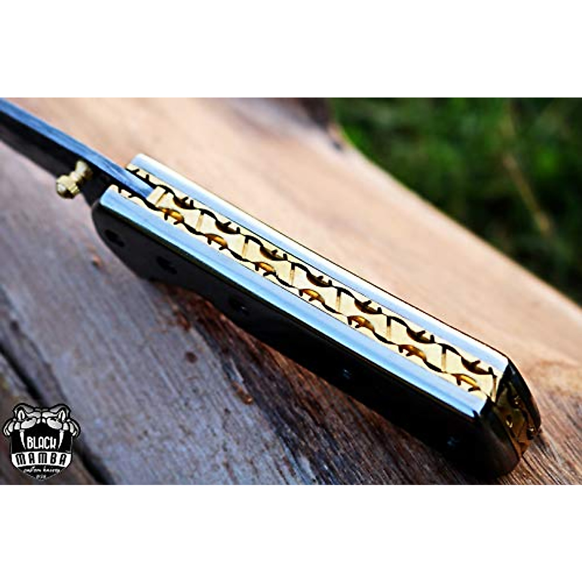 BLACK MAMBA KNIVES Damascus Pocket Knife with Clip, Folding Knife, Damascus Steel Folding Pocket Knife Folding Hunting Knife