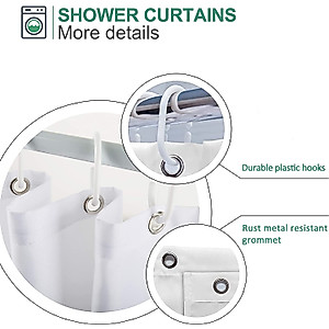 Merry Christmas Snowman Shower Curtain Winter Rustic Farmhouse Forest Xmas Snowflake Snow Country Pinecone Cute Red Bird New Year Holiday Fabric Polyester Curtains Bathroom Set Hooks 70x70 Inch