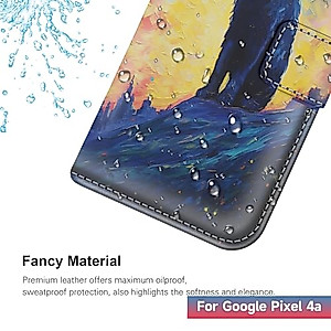 DeweiDirect Wallet Case Suitable for Google Pixel 4a 4G with Cat Print-aa227 Pattern, Top PU Leather, Kickstand with Wrist Strap Multifunction Smartphone Cellphone Case Folio Pocket Flip Lanyard