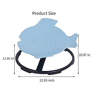 CielSky Kids Swivel Chair, Metal Base Non-Slip Sit - Sensory Spinning Seat for Kids for Training Body Coordination (Blue)