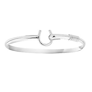 Ritastephens Sterling Silver Horseshoe Bangle Cuff Bracelet 7.5 Inches