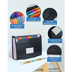 Accordion File Organizer 26 Pockets Expanding File Folder for A4 Letter Size Paper Document Holder Organizer