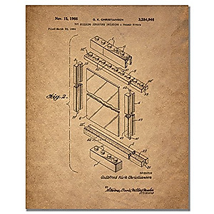Lego Patent Art Prints - Set of 4 Photos - Toy Game Room Wall Decor