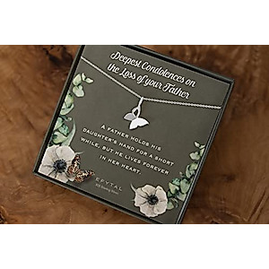 EFYTAL Condolence Gifts, 925 Sterling Silver Butterfly Necklace for Bereavement, Memorial Gifts, Loss of Father Gift, Loss of Husband Sympathy Gift