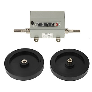 Length Counter, 1 Pack 5 Digits 0-9999.9 Mechanical Length Counter Max Speed 350RPM Grey Reset with Rolling Wheel for Record of Weaving, Plastic Film, Leather, etc