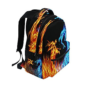 Abstract Cool Dragon Fire Backpacks For Kids School Backpack Shoulder Bag Bookbag Big For Boys Girls Student Elementary