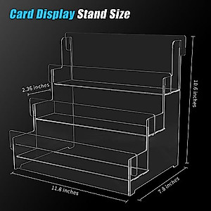 DOSTATNI 2 Pcs 3 Tier Acrylic Greeting Card Display Sticker Display Stand Greeting Card Organizer Postcard Organizer Retail Display Racks Business Card Holder for Vendors Desk Counter Retail