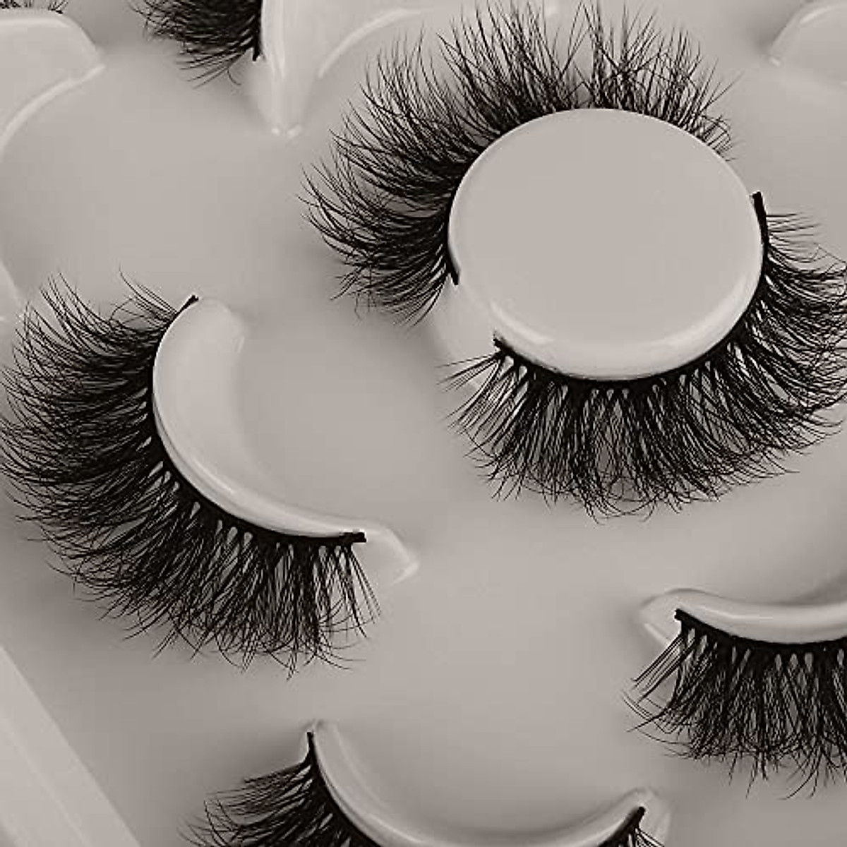 Geeneiya Mink Lashes Wispy Fluffy 5 Pairs False Eyelashes Pack 3D Natural Look Eye Lashes 6D Sky High Volume Fake Eyelashes(G01)