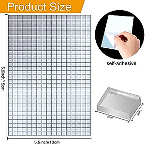 Self-Adhesive Mirrors Mosaic Tiles Real Glass Craft Mini Square Glass Mosaic Stickers Mini Mirror Stickers for DIY Disco Glass Tiles Decorations Making, 5 x 5 mm (Silver,10800 Pieces)