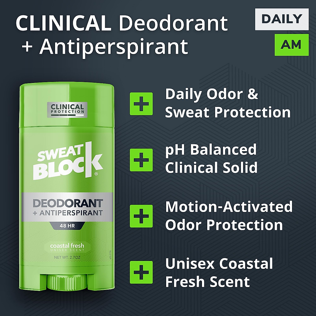 SweatBlock Antiperspirant Deodorant System MAXIMUM CLINICAL STRENGTH for Men & Women. Hyperhidrosis Aid for Excessive Sweating & Underarm Odor. 5 DRIBOOST Wipes + 1 Unisex Deo Stick (2.7oz)