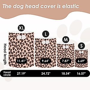 SAWMONG Dog Calming Hoodie,No Shake Ear Wraps for Anxiety Relief,Ear Head Covers for Noise Fireworks Dog Ear Muffs,Leopard,S