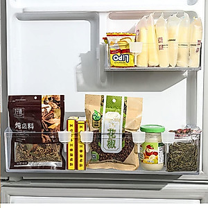 ADVOK Refrigerator Dividers Organizer, 12Pcs Plastic Hanging Ornament, Adjustable Snap-on Storage Box, Fridge Door Space Separators, Kitchen Pantry Gadget