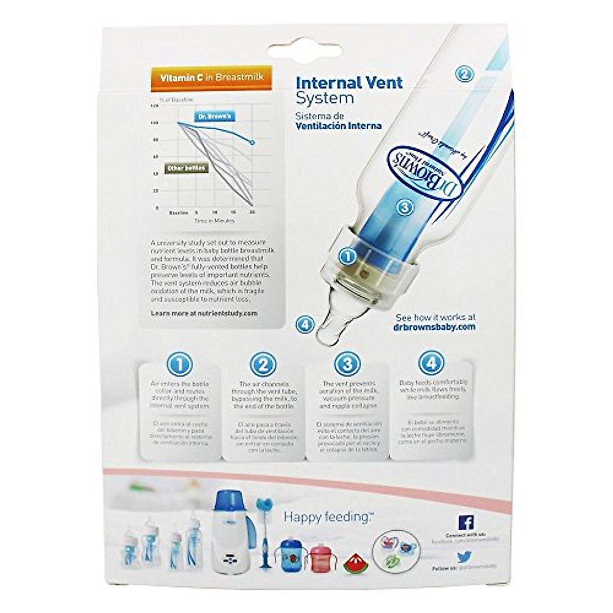 Dr. Brown's - Natural Flow Standard Baby Bottle 3-Pack Pink - 8 oz.