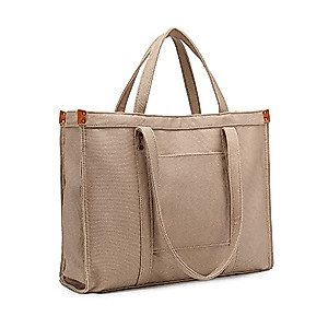 Women’s Vegan Leather Tote Bag 15.6 Inch Laptop Bag with Compartment Large Handbag Purse